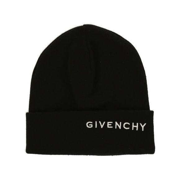 Givenchy | Accessories | Givenchy Embroidered Logo Wool Beanie Black ...